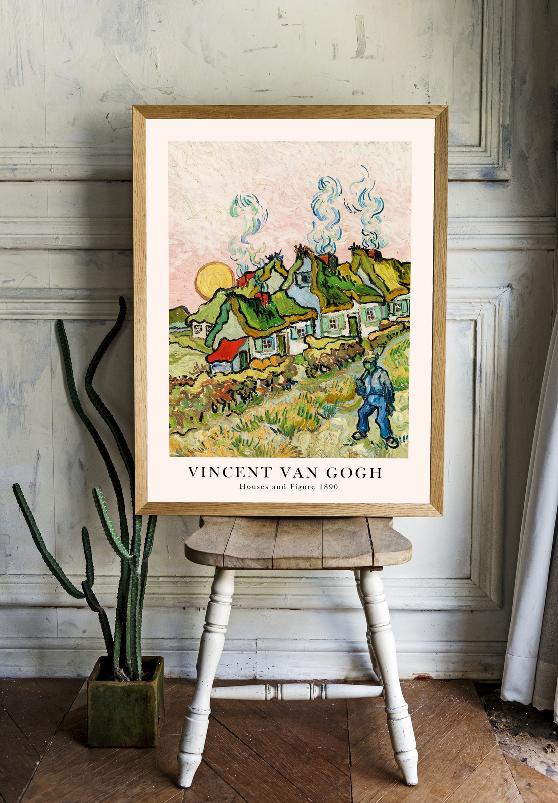 Постер "Винсент Ван Гог - Дома и фигура, 1890" 40x50 без рамы