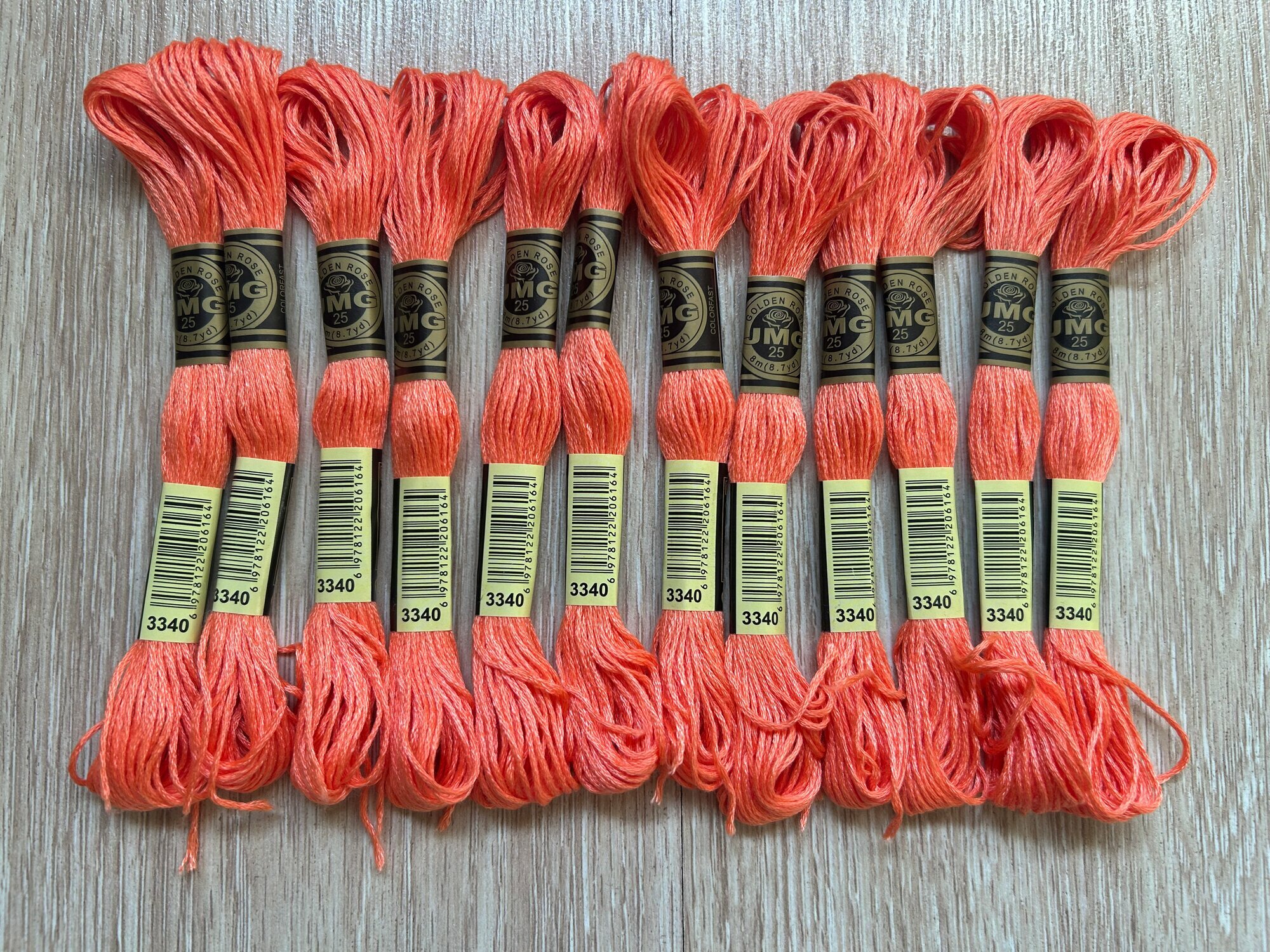 Нитки для вышивания JMC мулине (150-3866) 100% полиэфир 12 штук x 8 м