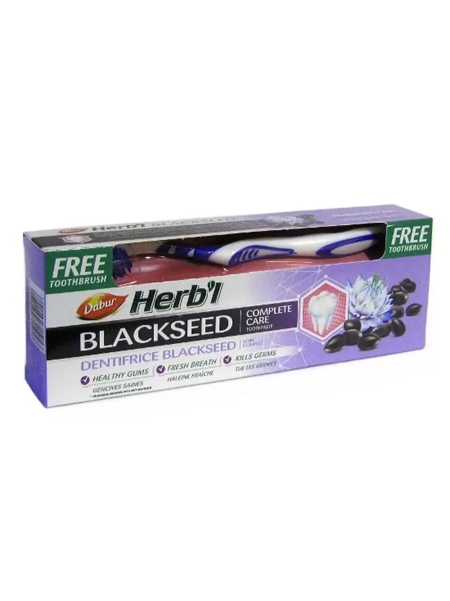 Зубная паста Dabur Herb’l с экстрактом семян чёрного тмина, с щеткой, 150мл
