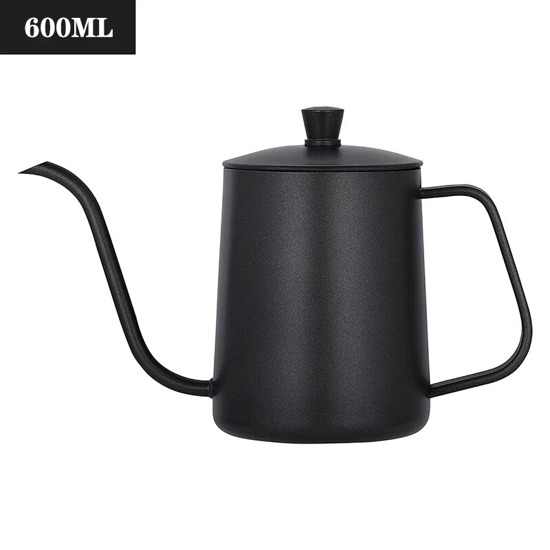 Капельный чайник из нержавеющей стали 350 мл/600 мл black 600ml