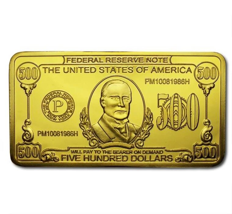 Золотые слитки США 500 долларов сувенирная копия PROOF, банкноты и купюры редкие коллекционные
