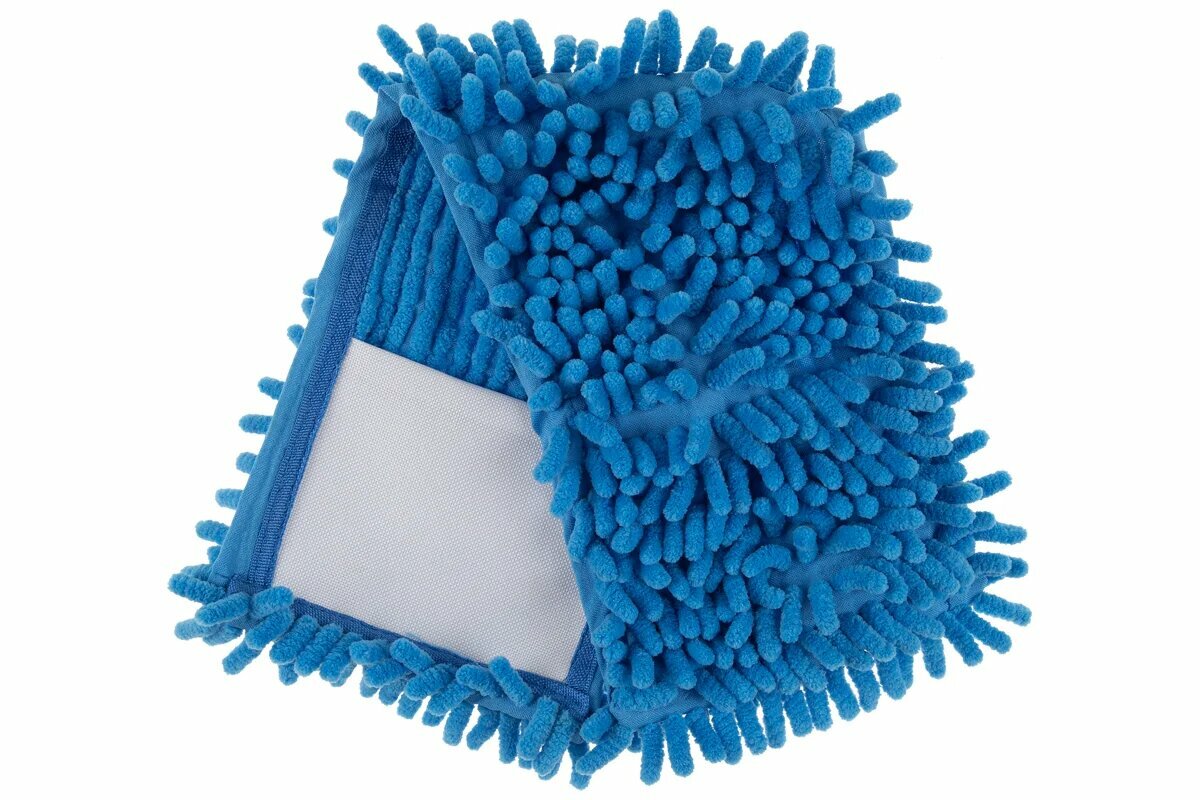NV Моп плоский микрофибра ворсистая шенил 40см. синий, крепление карман и ухо MFCH-M-40-B/C