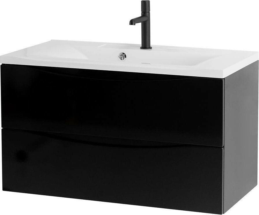 Тумба с раковиной BelBagno Marino 100 nero lucido