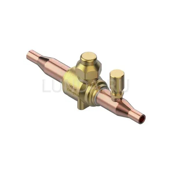 Шаровой кран запорный GBC 28S Ду 28 мм, Kvs=41,0 м3/ч, с сервисным штуцером, со штуцерами под пайку, Ридан 009L7056R