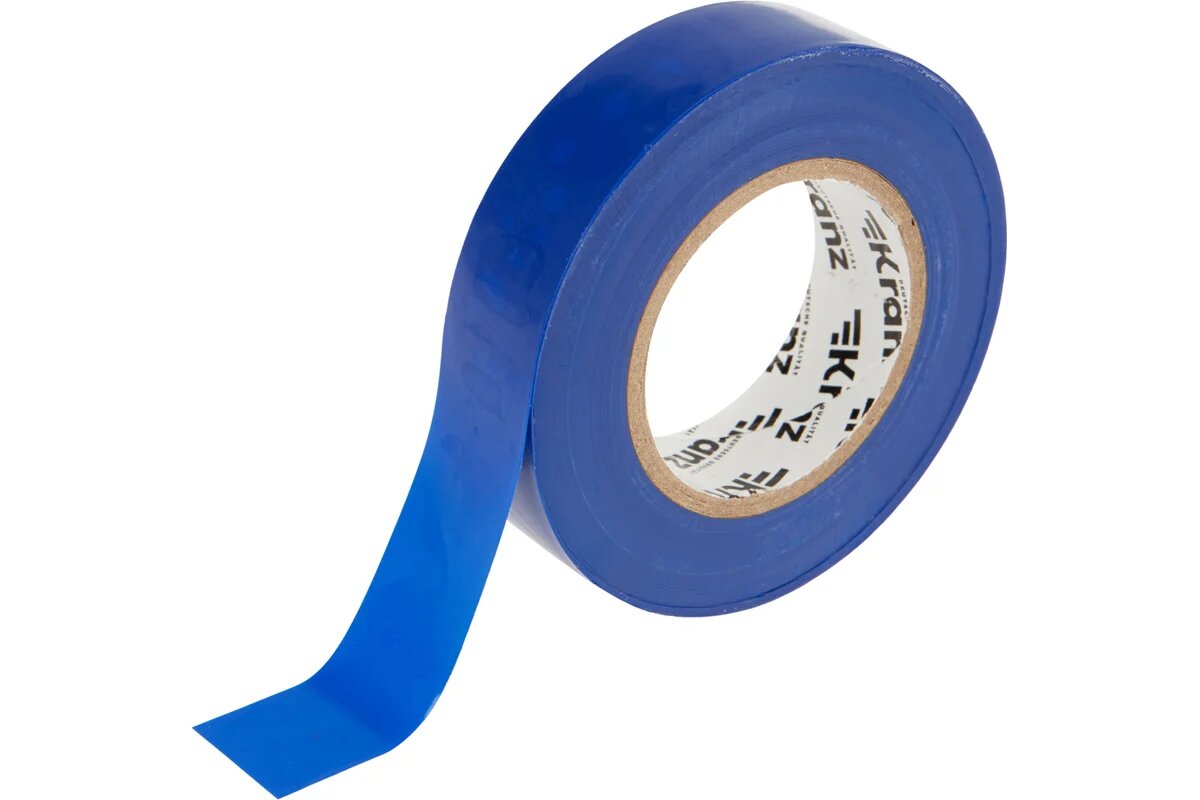 KRANZ Изолента ПВХ 0,13х19 мм, 25 м синяя KR-09-2205 для электроустановок и монтажа