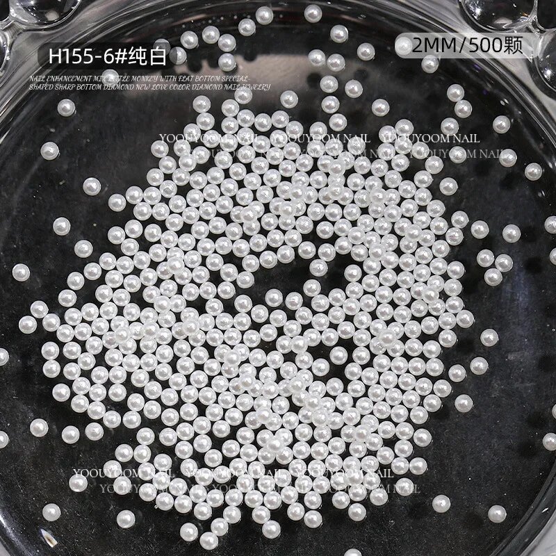 200/500 шт./пакет, белый жемчуг, бусины для ногтей, стразы, круглые, смешанные размеры, бежевый жемчуг для украшения маникюра «сделай сам», бусины для украшения ногтей