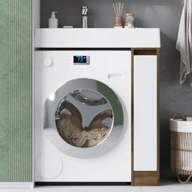 Тумба с раковиной AQUATON Лондри 20 дуб рустикальный, белый