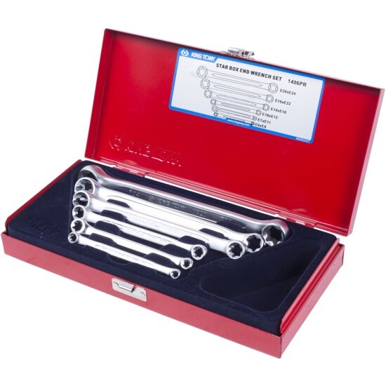 Набор накидных ключей King Tony Е6-Е24, кейс, 6 предметов