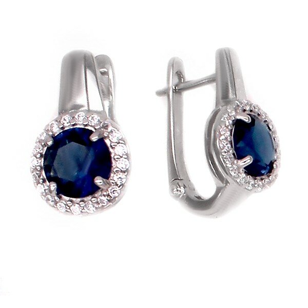 Серьги, серебро, 925 проба, кристалл, фианит