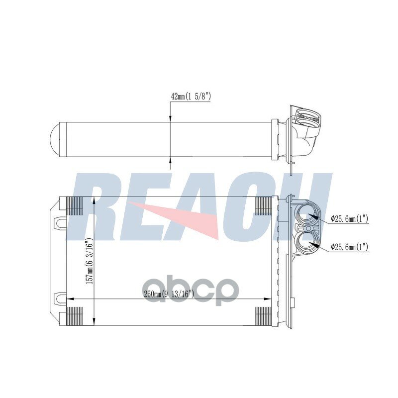 Радиатор печки PEUGEOT 405, 1987-1992 REACH арт. 11812926