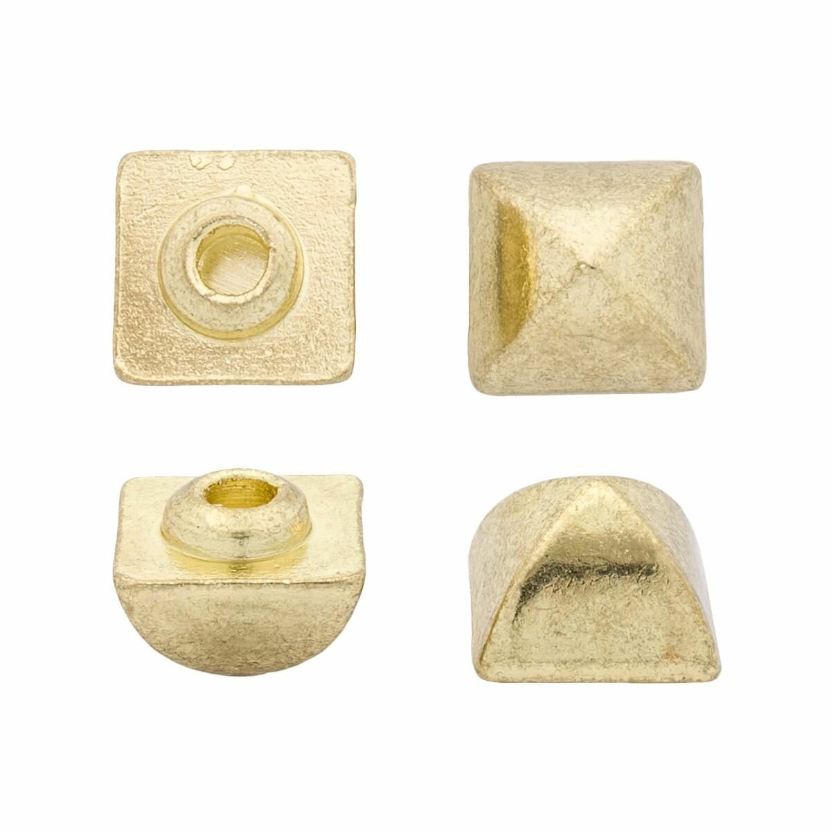 Хольнитен джинсовый BIG 8х8 мм, "Пирамидка" цветной металл без гвоздя, золотистый, 20 шт (62556)