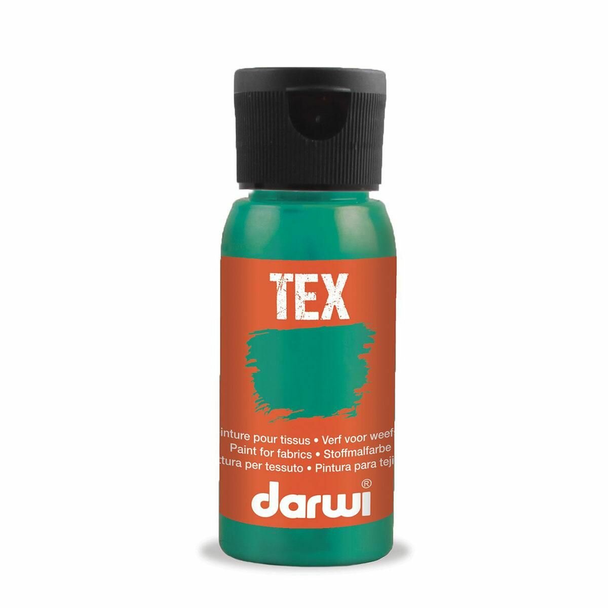 Акриловая краска Darwi "Tex", для ткани, цвет 626, темно-зеленая, 50 мл, DA0100050 Tex