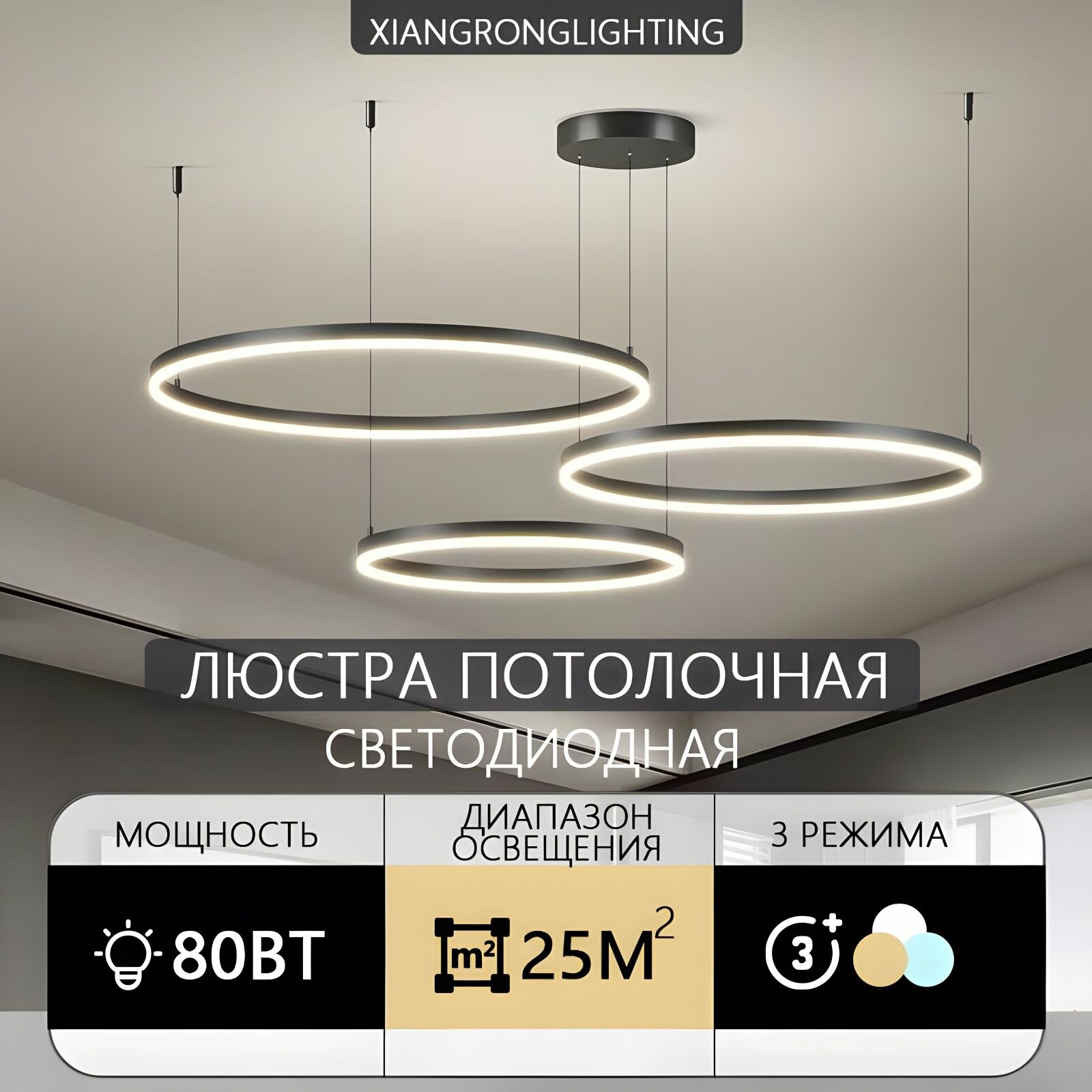 Потолочная люстра с геометрическим кругом 8OW