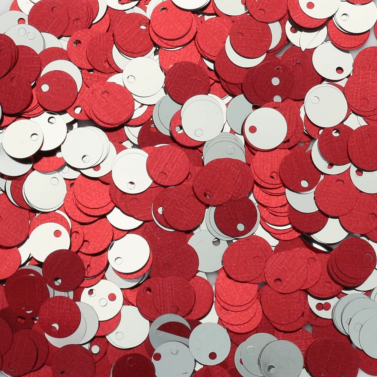 Пайетки Astra&Craft Двусторонние, 6 мм, цвет 2437, серебристо-красные, 10х10 г