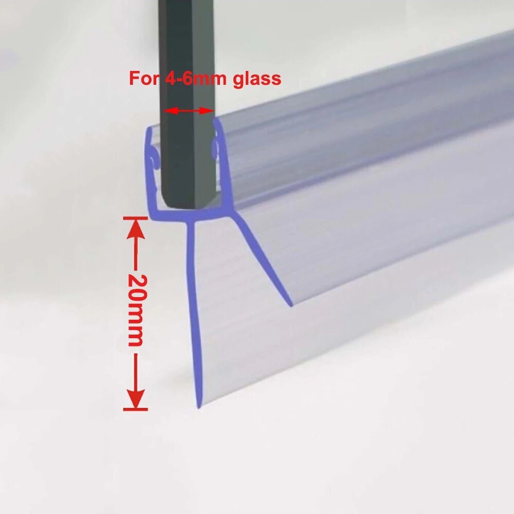 ПВХ уплотнительная лента для стеклянной душевой двери 20mm gap, 2pcs 40cm