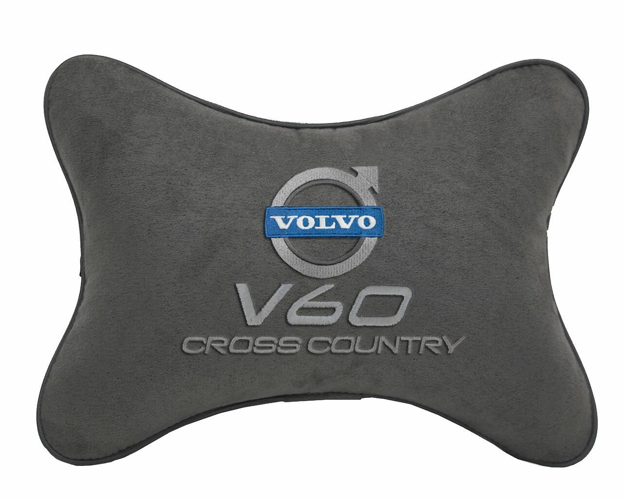 Подушка на подголовник автомобильная темно-серая алькантара VOLVO V60 Cross Country
