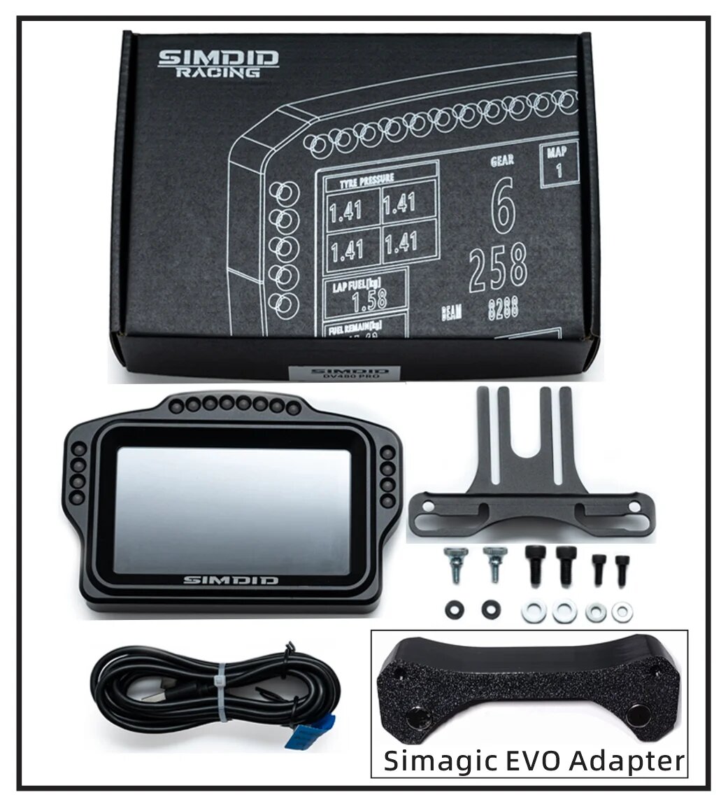 SIMDID DV480 Pro V5 SimRacing Dashboard Add EVO Adapters