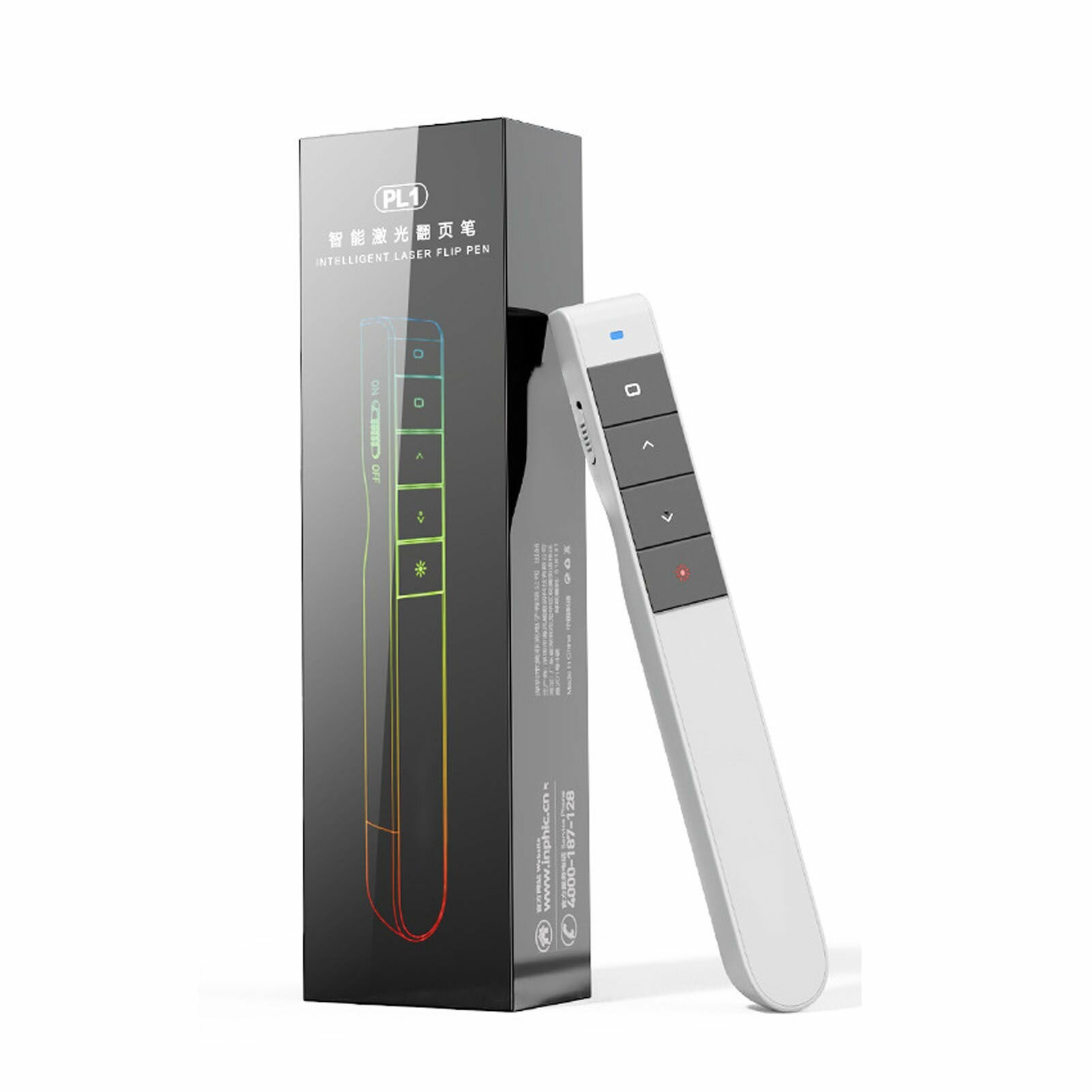 Беспроводной презентер (USB-зарядка, эргономичный дизайн, белый)