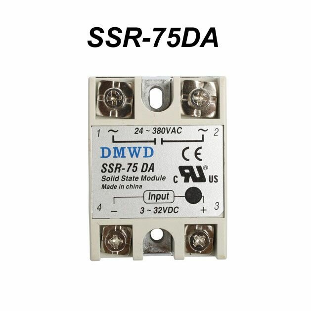 SSR-75DA Твердотельное реле, 75A Однофазный модуль SSR 75DA DC-AC 3-32V 12V DC до 24-380V 220V AC -4 шт.