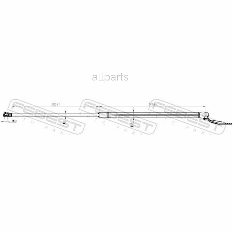 FEBEST 02117006LH Газовый упор крышки багажника (с кронштейном) l646/260n | лев |