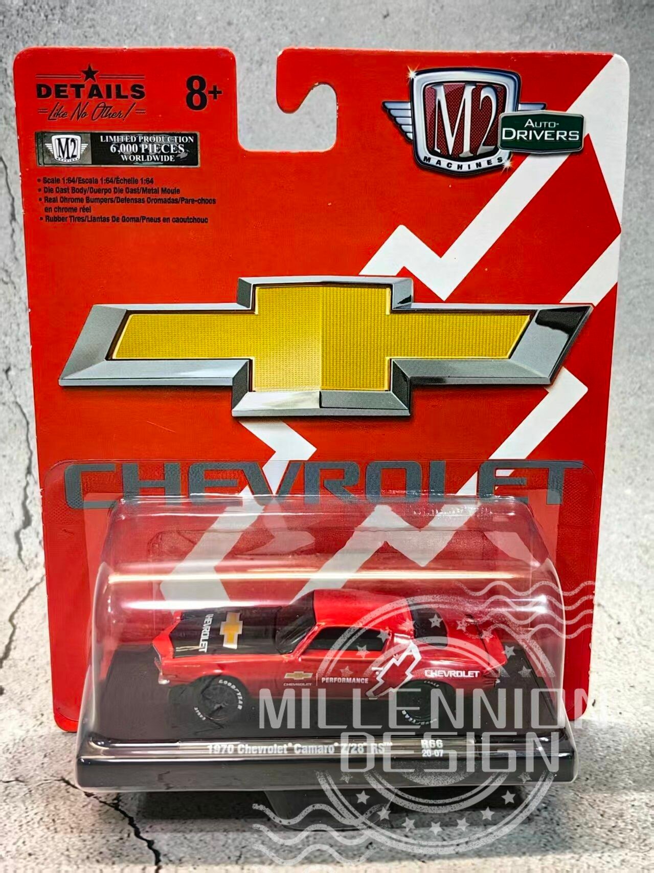 M2 Machine 1:64 Chevrolet, литая модель автомобиля(1970Шевроле Камаро z28)