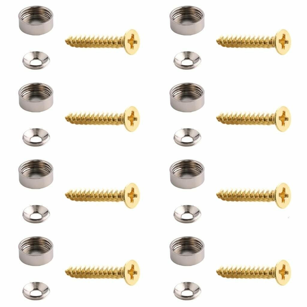 Бронзовые зеркальные винты с декоративными колпачками, серебро 12 мм