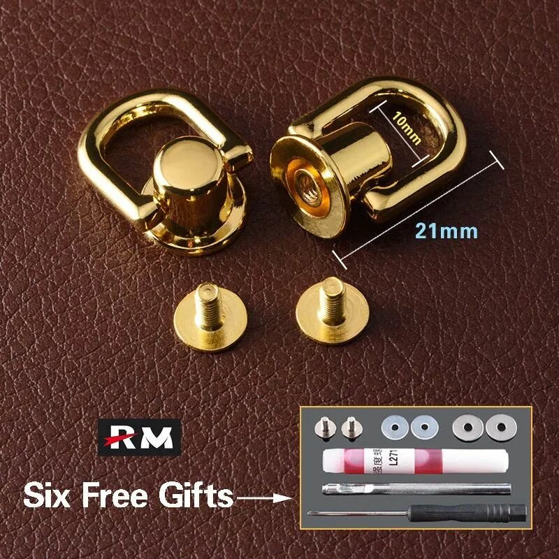 Застежка для сумки, Кобурный винт с кольцом для сумок и аксессуаров, с кольцом d равно 10 мм, 2 шт