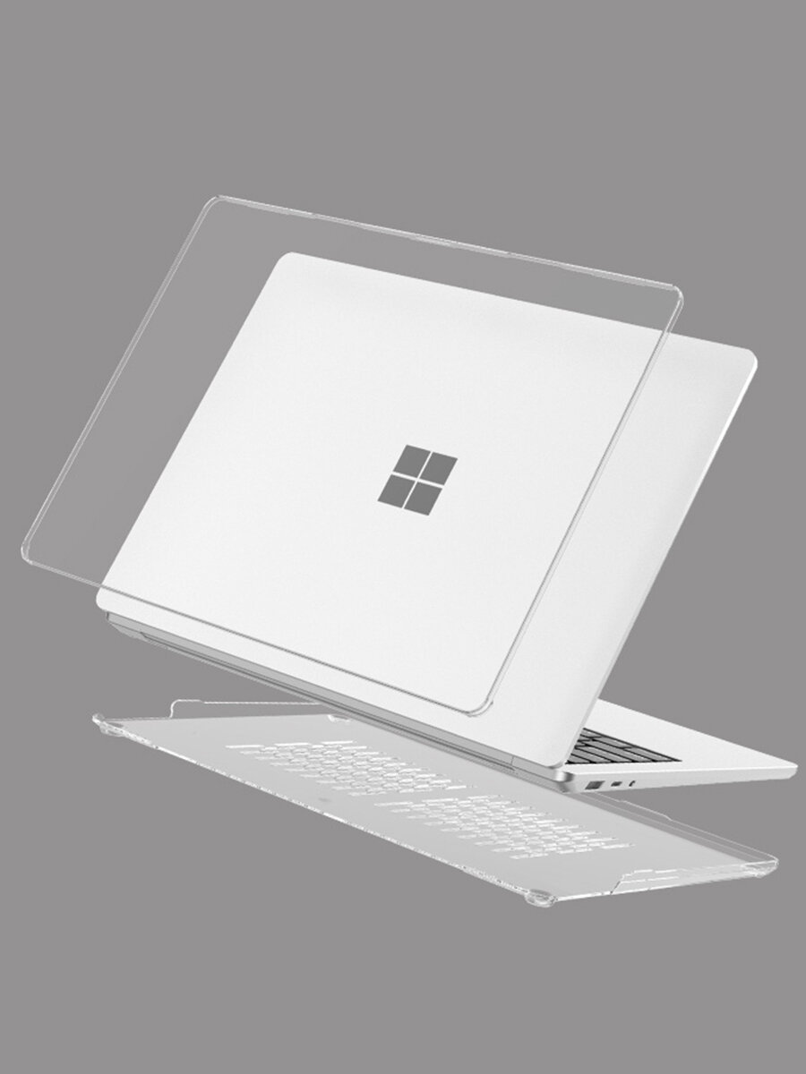 Чехол прозрачный глянцевый накладка для ноутбука Microsoft Surface Laptop 13,8" (2036)+пленкой для клавиатуры