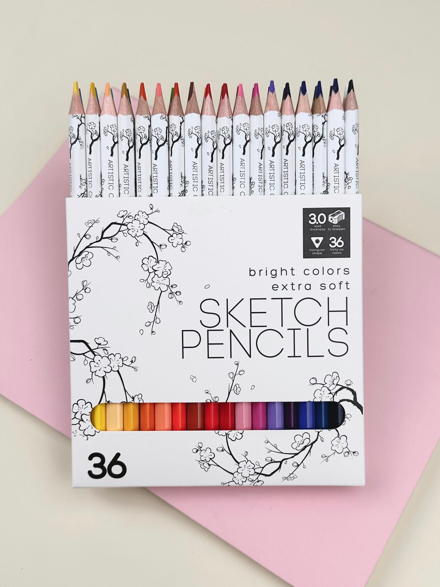 Карандаши цветные для рисования мягкие "Sketch&Art" набор 36 цв , цветные карандаши