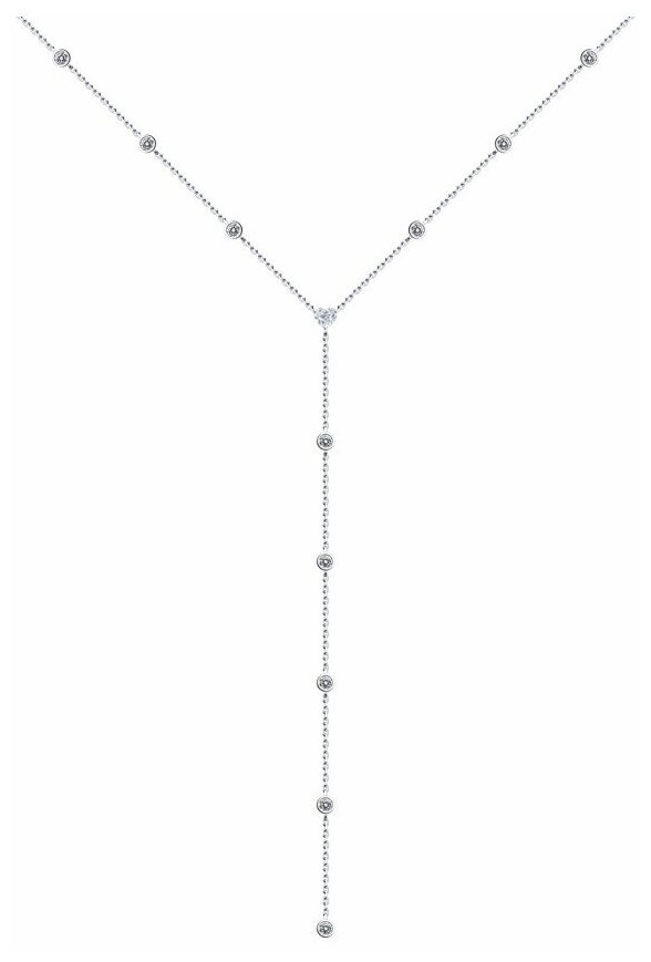 Колье, серебро, 925 проба, родирование, фианит