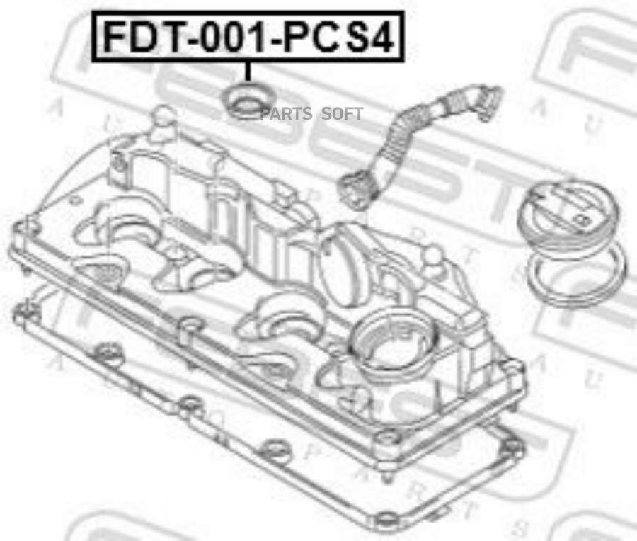 FDT001PCS4 FEBEST Кольцо уплотнительное форсунки впрыска топлива PCS 4