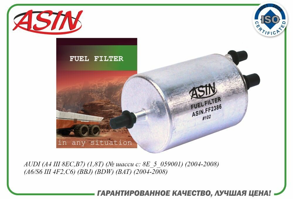 Фильтр топливный 4F0201511D ASIN. FF2386 для AUDI A4 III A6 S6 III