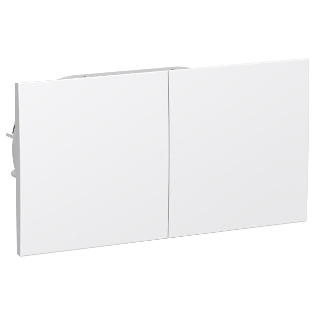 Atlas Design розетка 2-поста с заземлением и защитной шторкой белая сдвижная крышка