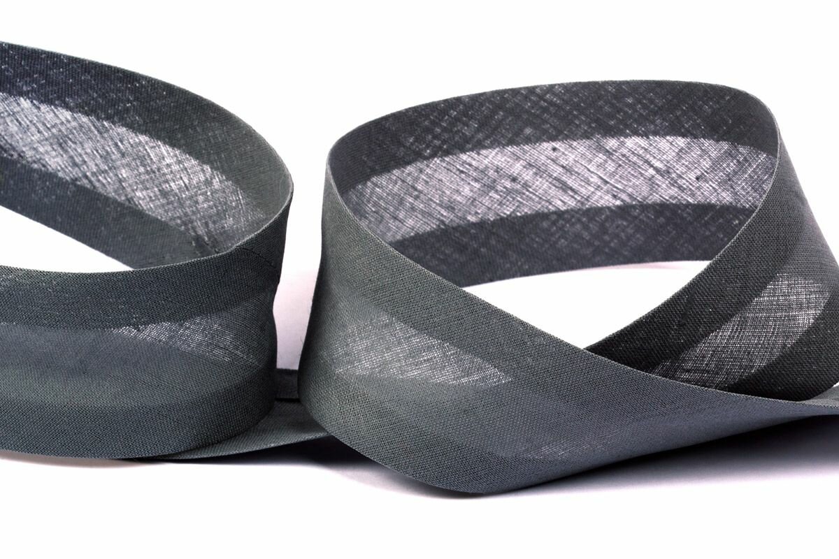 Косая бейка Х/Б "Gamma" GK-40C 40 мм 25 м 1 м №072 т. серый