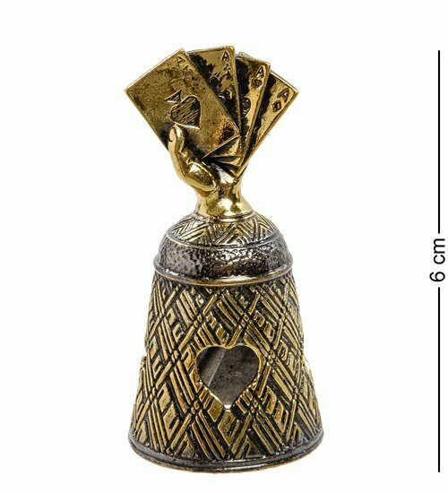 Фигурка Колокольчик-Карточный игрок (латунь) AM-2122 113-706285