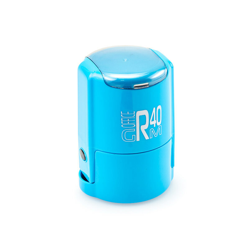 GRM R 40 office+BOX - Black Edition. Автоматическая оснастка для печати, корпус голубая волна-чёрный глянец