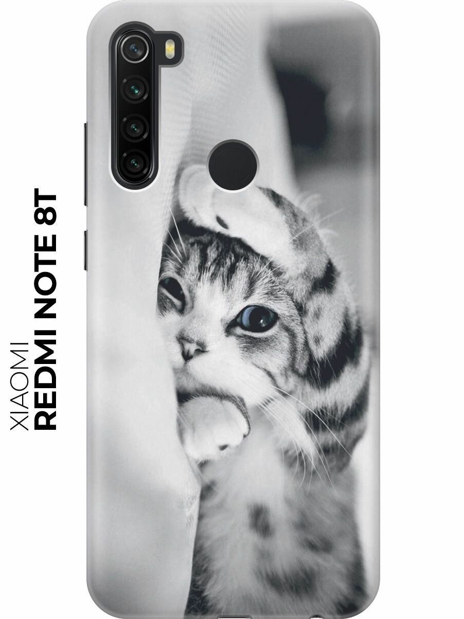 Силиконовый чехол Игривый котенок на Xiaomi Redmi Note 8T / Сяоми Редми Ноут 8Т