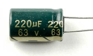 220мкФ 63В ELR221M63B 13х21 105C HITANO, электролитический конденсатор 2 штуки