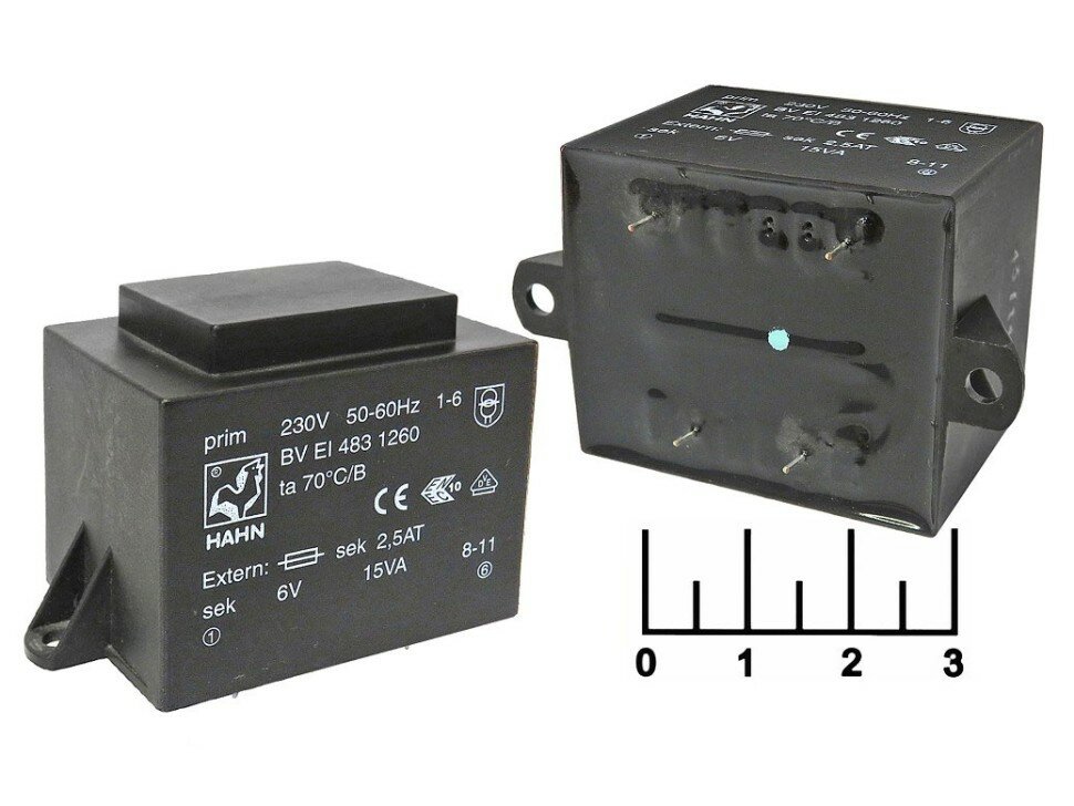 Трансформатор 6V 2.5A BVEI 483 1260
