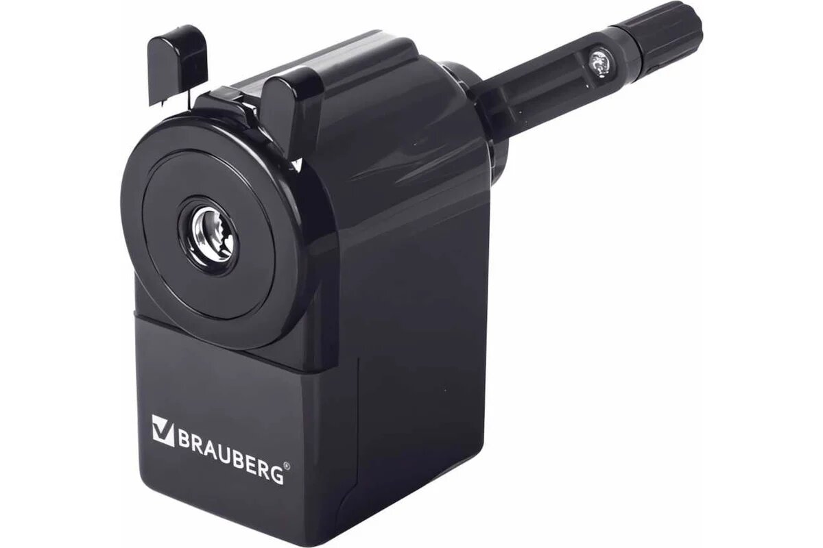 BRAUBERG Точилка механическая JET, металлический механизм, корпус черный, 229566