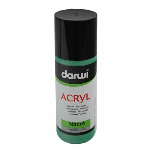 DA0210080 Краска акриловая для декоративных работ, перламутровая, 80мл, Darwi Nacre (600 зеленый)