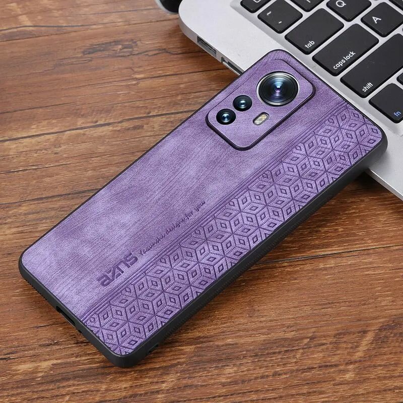 Чехол на Xiaomi Redmi Note 12S с принтом на Сяоми Редми Нот 12С / Ксиоми Редми Ноте 12 С защитная кожаная накладка с узором (сиреневый)
