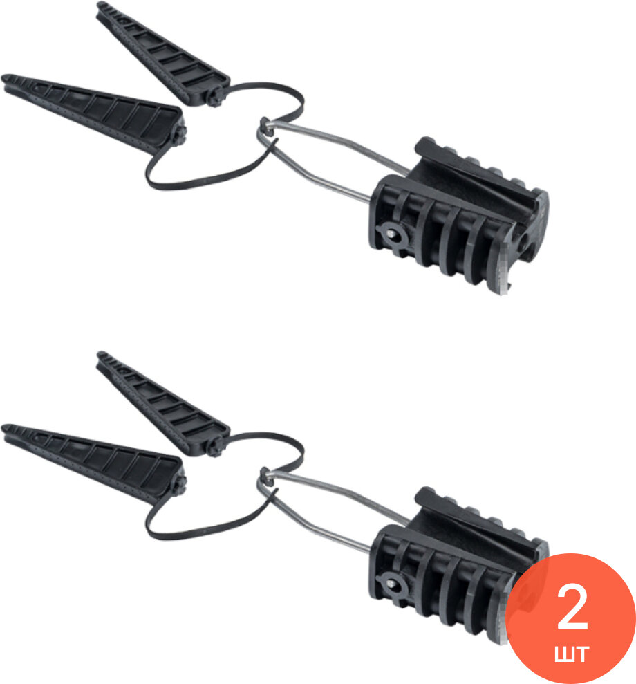 Зажим анкерный EKF / ЕКФ PROxima клиновой PA25x100, 2-4x16-35 мм², нагрузка до 3.5кН, pa-25-100 / крепеж для проводов и кабелей (комплект из 2 шт)