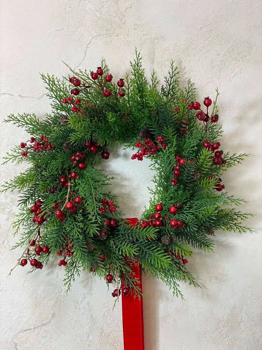 Декоративный веночек новогодний декор для дома
