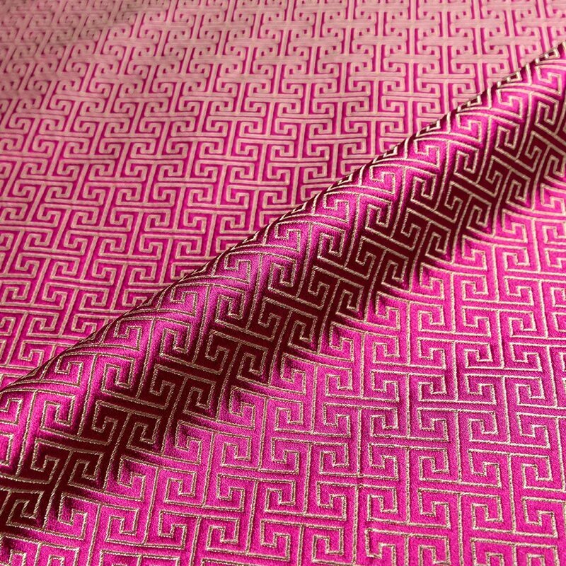 Жаккардовая атласная ткань парча 50х75 см, 50x75cm, Розовый