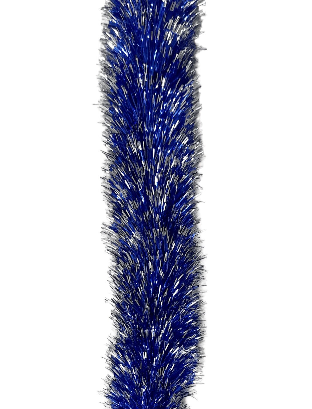 Мишура новогодняя Шарм диаметр 80 мм, длинна 2 метра, синяя с серебром