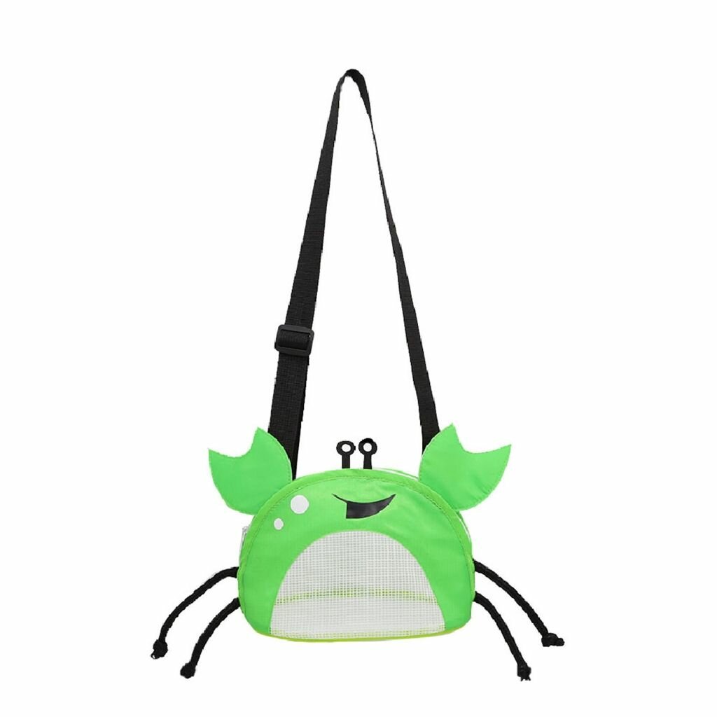 Игрушки для песочницы, Детская пляжная сумка в форме большого краба - травяная зеленая, 1 шт.