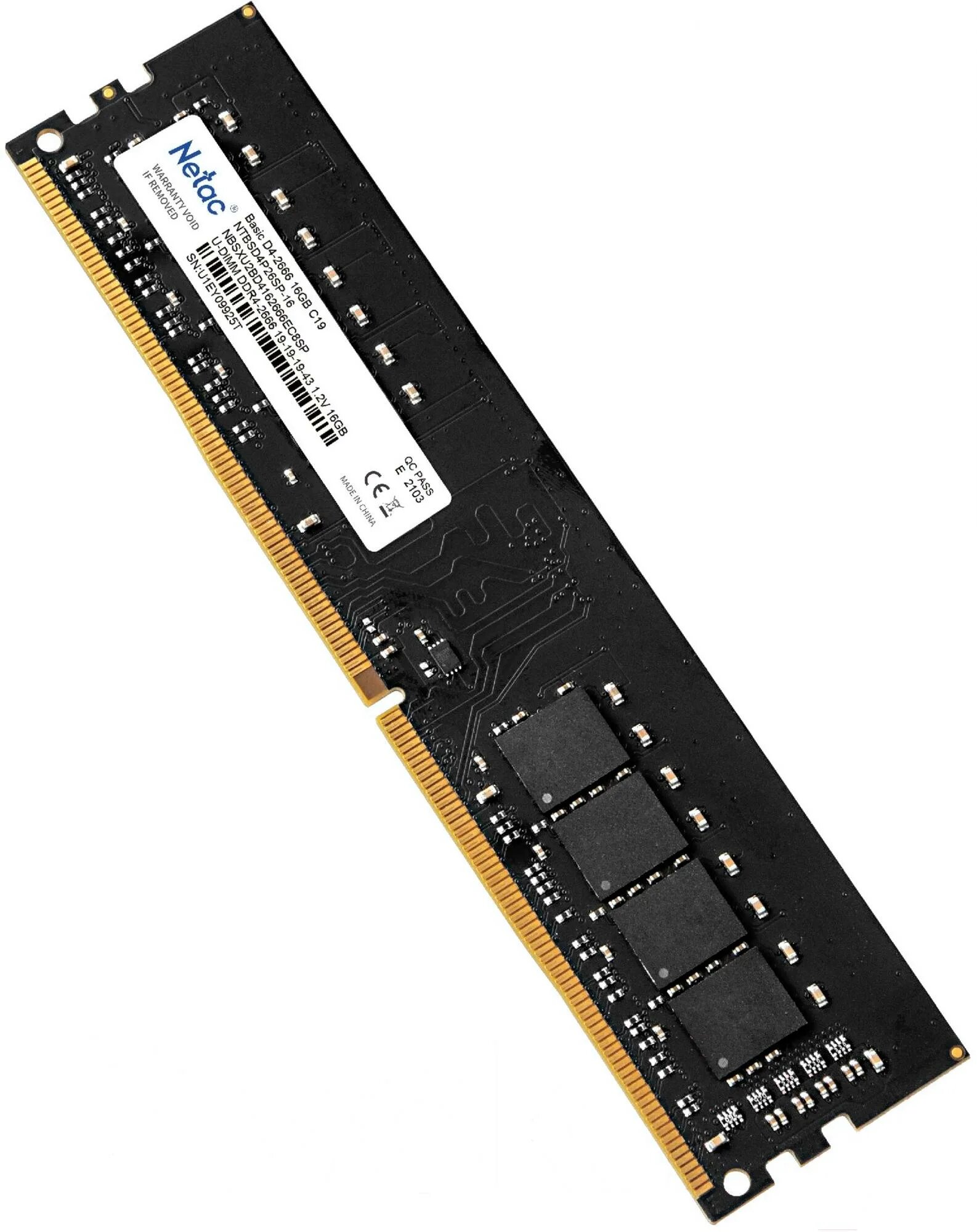 Оперативная память Netac (NTBSD4P26SP-08), DDR4, 8Gb, 2666MHz, pc-21300