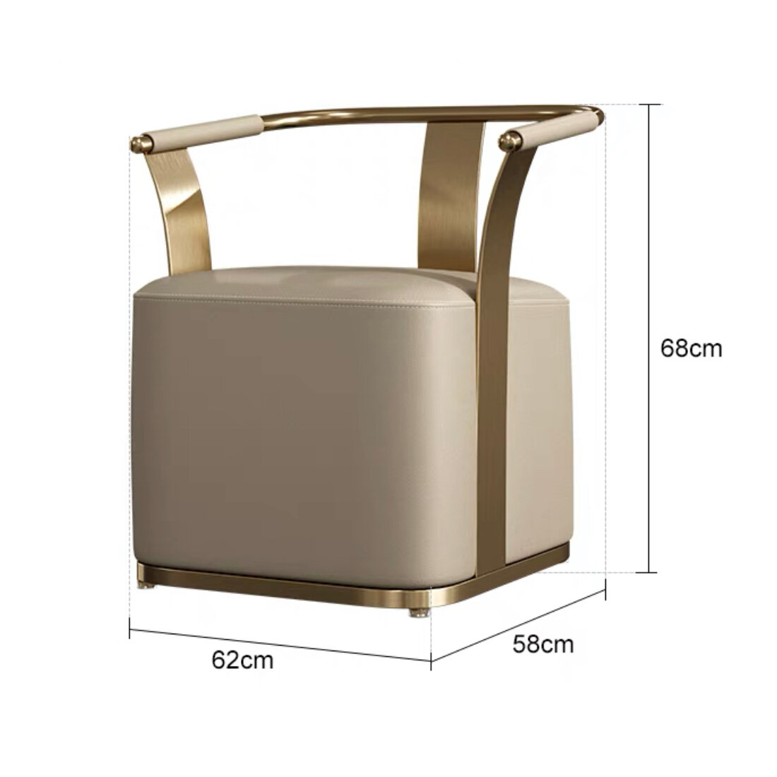 Кресло Deleon (Золотой металл / кожа искусственная)