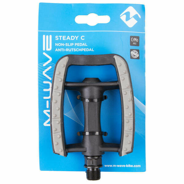Педали для велосипеда M-WAVE STEADY C ECO. Корпус: Пластик/резина. Цвет: Черный-серый
